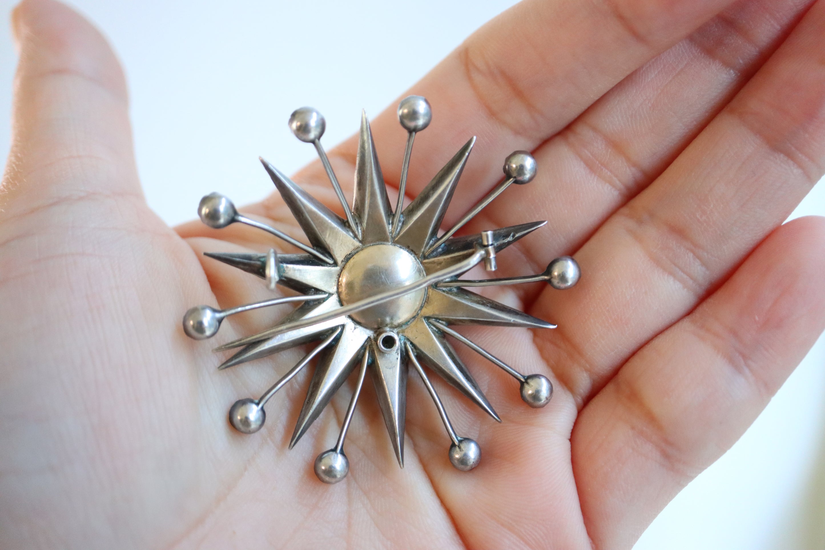 Antique 19thC Victorian Silver Paste Star Brooch, France – Rosa Bijoux